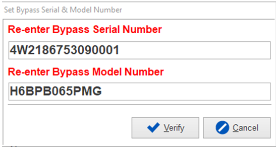 Setting And Checking The Model Number And Serial Number In The Bypass Board Of A Hv600 Bypass Unit